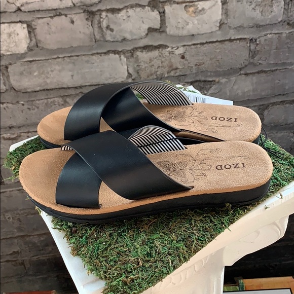 Izod | Shoes | Nwt Womens Izod Slide Alyssa Black Sandal | Poshmark